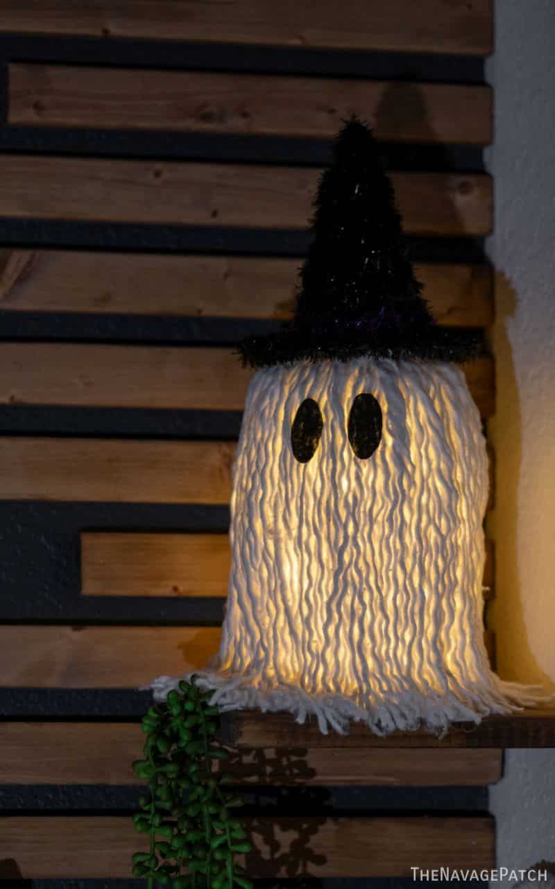 DIY Dollar Tree Light-up Mop Ghosts - The Navage Patch DIY Dollar Tree Light-up Mop Ghosts - The Navage Patch